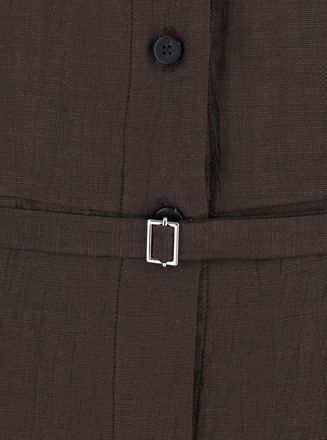 Tela Womens Long Linen-Blend Dress, Brown