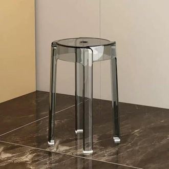 Generic Tabouret de bar en acrylique transparent de 45,7 cm - Tabouret haut empilable durable de rechange pour une utilisation en int&eacute;rieur, salon ou r&eacute;unions