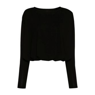 Pinko Pinko, Femme, Tops, Noir, Taille: 38 FR Haut &agrave; manches longues col rond
