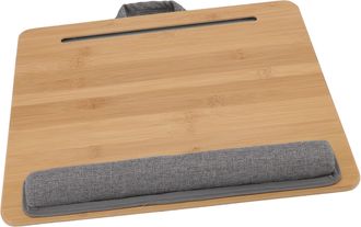 Generic Bambus-Laptop-Tisch, Stabiles Scho&szlig;-Schreibtischkissen Zum Lesen, Spielen, Schreiben, Ergonomischer Winkel f&uuml;r Zuhause, B&uuml;ro, Reisen, Tragbarer Bettti