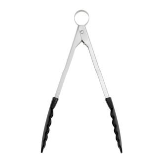 Cuisipro K&uuml;chenzange Edelstahl mit Nylon-Enden, 24 cm, Grillzange Edelstahl mit Verriegelungsmechanismus, Hitzebest&auml;ndige Kochzange bis 220&deg;C, Nudelzange mit r