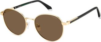 Polaroid Sunglasses Lunettes de soleil rondes &agrave; verres polaris&eacute;s bronze - Dor&eacute;