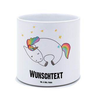Mr. & Mrs. Panda Personalisierter XL Blumentopf Einhorn Nacht - Personalisierte Geschenke, Unicorn, Gro&szlig;er Als Geschenk Mit Wunschtext, Pflanzk&uuml;bel Selbst Gestalten, &Uuml;
