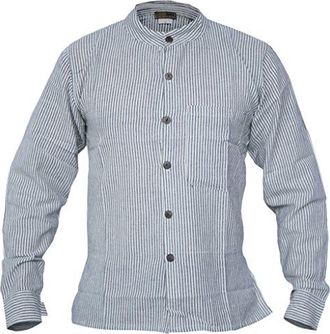Gheri Chemises &agrave; rayures pour homme Motif grand-p&egrave;re n&eacute;palais - Gris - XX-Large