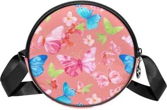 Generic Sac &agrave; bandouli&egrave;re rond pour femme, sac &agrave; bandouli&egrave;re avec fermeture &eacute;clair, bretelles r&eacute;glables, sac &agrave; main rond d&eacute;contract&eacute; pour femmes et filles