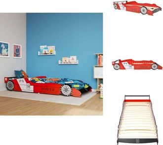 vidaXL Lit voiture de course pour enfants 90 x 200 cm Rouge - Lit Bébé - Lit Enfant - Lit Junior - Lit Voiture De Course - Mobilier Enfant