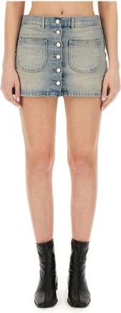 Courr&egrave;ges Femme, Jupes, Bleu, Taille: 36 FR Multiflex Mini Skirt