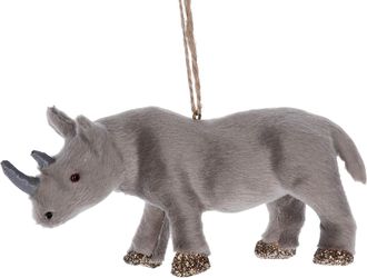 Gisela Graham Safaritiere, Kunstfell-Dekoration, Verschiedene Tiere (Nashorn, 12 cm)