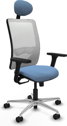 Piqueras y Crespo Arbeitsstuhl mit Rollen Zulema mit 3D-Armen, h&ouml;henverstellbarer Lendenwirbelst&uuml;tze und festem Kopfteil, ausgestattet mit 3 Positionen und Schneidschau