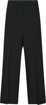 Elena Miro Femme, Pantalons, Noir, Taille: 52 FR Pantaloni palazzo in tessuto fluido taglio sartoriale