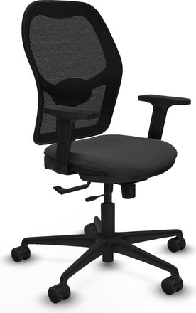 Piqueras y Crespo Chorquera B&uuml;rostuhl mit 2D-Armen, h&ouml;henverstellbare Lendenwirbelst&uuml;tze, ausgestattet mit Syncro/Traslack und injiziertem Schaumstoff, Schwarz/Dunkelgr