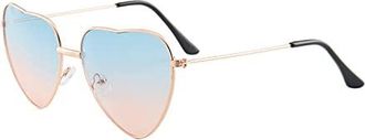 Generic Lunettes de soleil tendance en forme de coeur en métal rétro 2025 pour hommes et femmes, fête de plage (couleur : E, taille : 1)