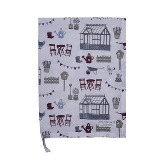 Krasilnikoff Geschirrtuch KW13325 - My Garden, Blue/Mein Garten, blau