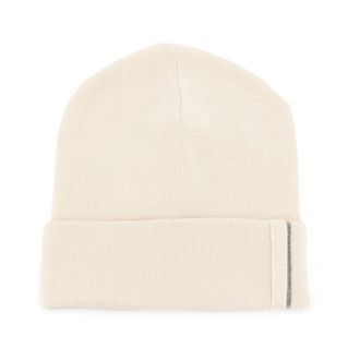 Brunello Cucinelli Kaschmir-M&uuml;tze mit Monili - - Accessories - unisex - Wei&szlig; - S
