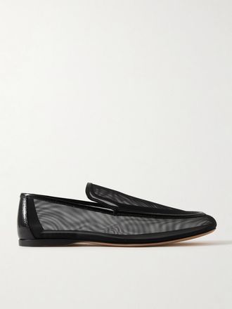 Khaite Alessio Loafers Aus Mesh Mit Lederbes&auml;tzen - Schwarz