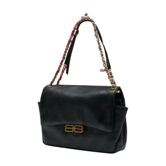 Balenciaga Womens Darling Shoulder Bag Black Calfskin
