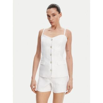 Guess Top W5GH0L WH5L2 Wei&szlig; Regular Fit