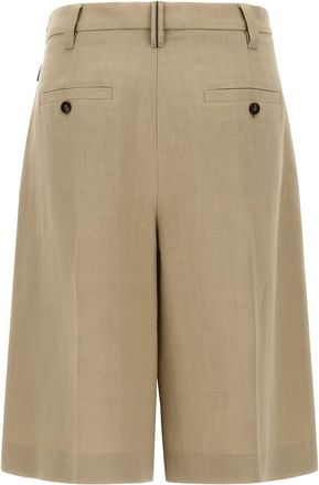 Brunello Cucinelli Linen Blend Twill Bermuda Shorts - Beige