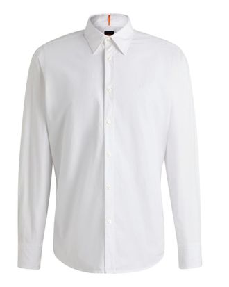 HUGO BOSS Unifarbenes Baumwollhemd Relegant mit Kentkragen, Regular in