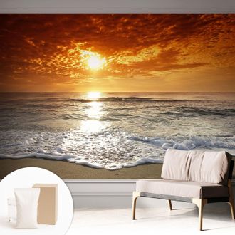 Tulup Carta Da Parati Con Design Moderno - Per Rinnovamento Rapido - Non-woven - Per Interni Moderni Onde Oceaniche 312x219 Cm