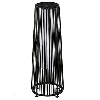 OUTSUNNY Lampadaire LED de jardin style colonial dim. &Oslash; 21,5 x 61H cm r&eacute;sine tress&eacute;e filaire noir