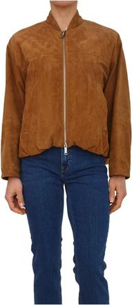 Marella Femme, Vestes, Brun, Taille: 36 FR Giacca in pelle