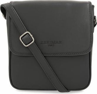 Zerimar Petit sac bandoulière en cuir naturel | Sac à bandoulière | Sac bandoulière décontracté | Femme | Noir | Dimensions : 22x6x19