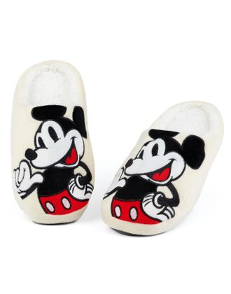 Disney Mickey Mouse Damen Hausschuhe | Winter Weihnachten Feiertag Clubhaus Charakter Merchandise Geschenk | Graue Marl Pantoletten f&uuml;r Damen | Gem&uuml;tliche In