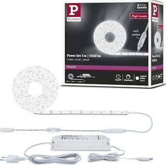 Paulmann 789.60 SimpLED Power Strip Set 5m Neutralwei&szlig; 50W beschichtet mit Schnurdimmer 1100lm/m