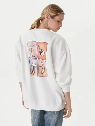 Rvca Sweatshirt Spanky Loteria 23B463501 Wei&szlig; Oversize