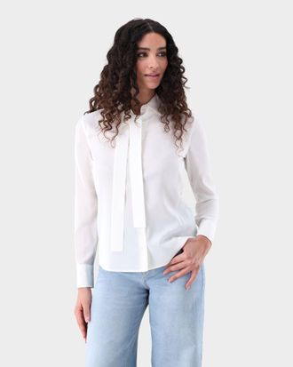 van Laack Bluse tailliert aus Seide mit Stretch