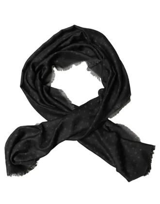Dolce & Gabbana Polka Dot Fringe Scarf - Black