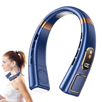 Generico Ventilateur de cou rechargeable par USB, refroidisseur dair - Ventilateur portable à 5 niveaux de débit dair réglable pour sports de plein air, voyage