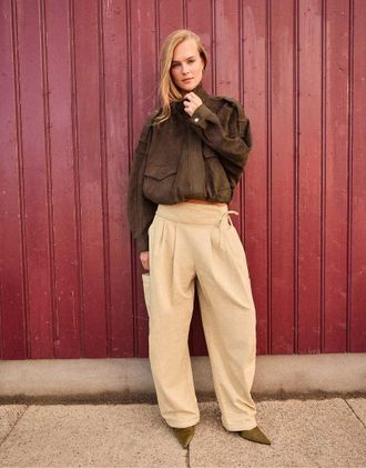 Stradivarius veste oversize marron