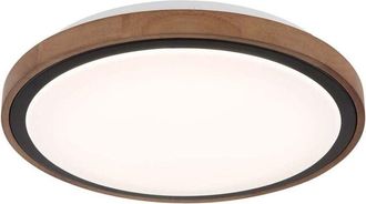 Globo Lighting Globo Lighting - Plafonnier Salon Plafonnier Salle à manger Chambre à coucher, métal acrylique bois alu brun, fonction mémoire cct, led 18W 843Lm