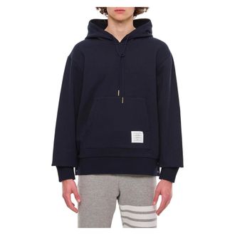 Thom Browne Logo Patch Hoodie - - Sweatshirts & Hoodies - Herren - Blau - S