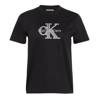 Calvin Klein Jeans T-shirt Monogram - Femme - Tops - Noir - Taille: 36 FR