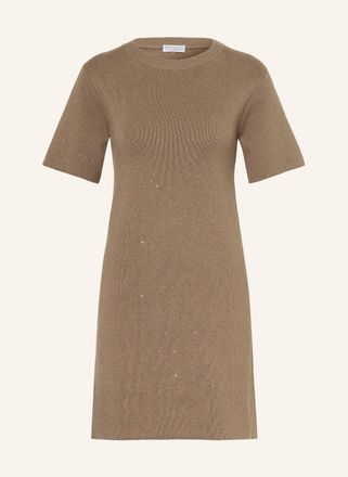 Brunello Cucinelli Brunello Cucinelli Strickkleid Mit Pailletten braun
