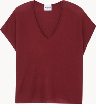 Kujten Top col V oversize cachemire et soie - Top Nosy