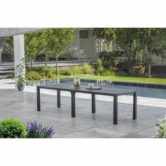 Allibert Allibert - Table de jardin - rectangulaire - gris graphite - en r&eacute;sine finition bois - 8 a 10 personnes - Julie by keter