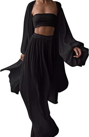 Generic Survêtement pour femme grande taille ensemble deux pièces tenue de détente ensemble complet automne hiver grande taille col rond survêtement chaud dan
