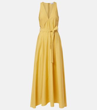 Brunello Cucinelli Robe longue en coton m&eacute;lang&eacute;
