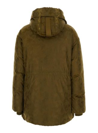 Pinko Hooded Technical Fabric Coat - Green