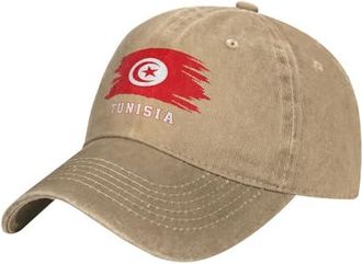 Generic Casquette De Baseball Drapeau Tunisien Denim Tunisien R&eacute;glable Casquettes De Golf Unisexe Visiere pour Randonn&eacute;e Cyclisme Golf