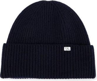 Varsity Bonnet &agrave; revers en laine et cachemire