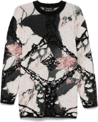 Roberto Cavalli pull à motif abstrait - Noir