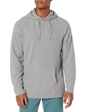 Amazon Essentials Herren Langärmeliger Thermo-Kapuzenpullover aus Flammgarn (Früher Goodthreads), Grau Meliert, XXL Tall