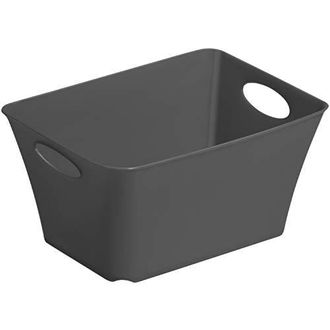 Rotho Living kleine Aufbewahrungsbox 1.5l, Kunststoff (PP) BPA-frei, anthrazit, 1.5l (18.0 x 13.4 x 9.0 cm)