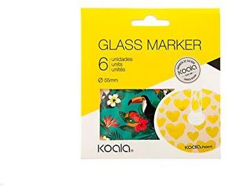 Koala Internacional Hosteleria Set 6P Intentific Toucans Koala Identifikationsgl&auml;ser, aluminisiert, mehrfarbig