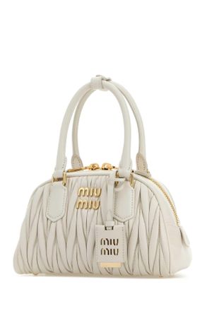 Miu Miu Womens Ivory Nappa Leather Arcadie Handbag Bianco Borse A Mano Bag